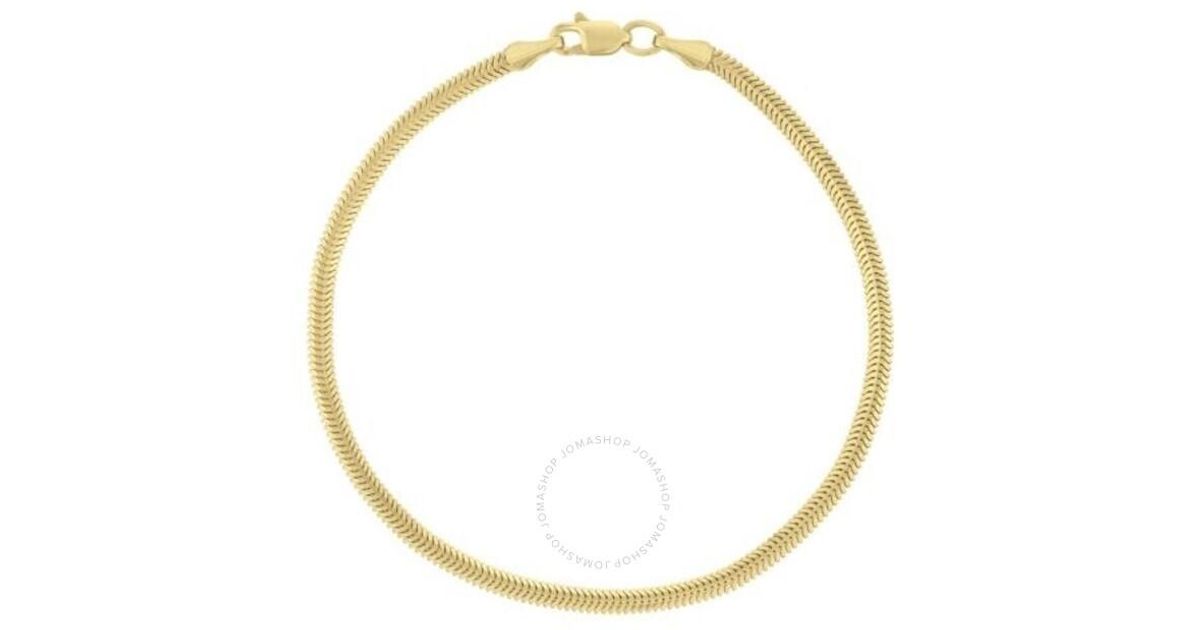 Tresorra 14k Gold Oval Snake Chain Bracelet in Metallic | Lyst