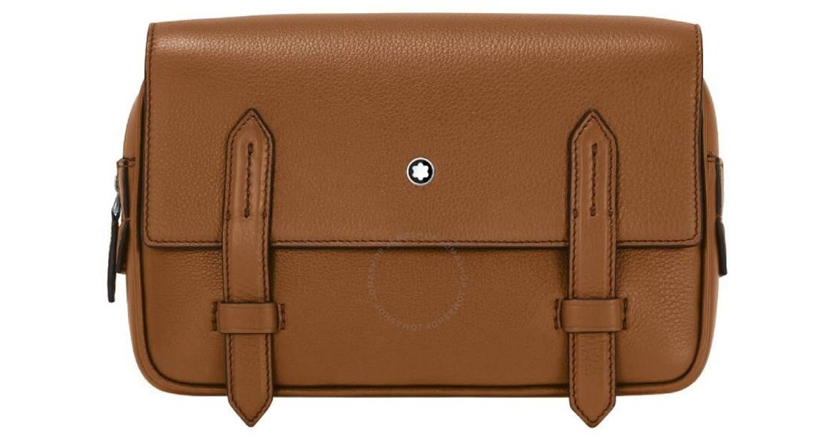 Montblanc Soft Grain Leather Messenger Bag in Brown | Lyst