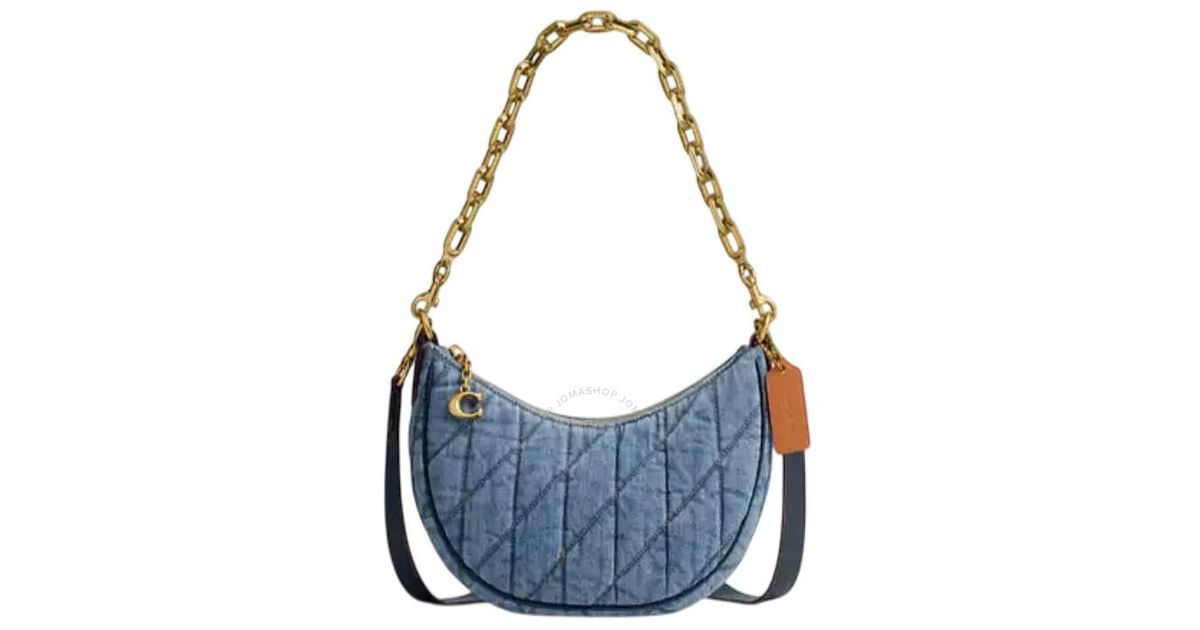 COACH Mira Leather Shoulder Bag in Blue | Lyst