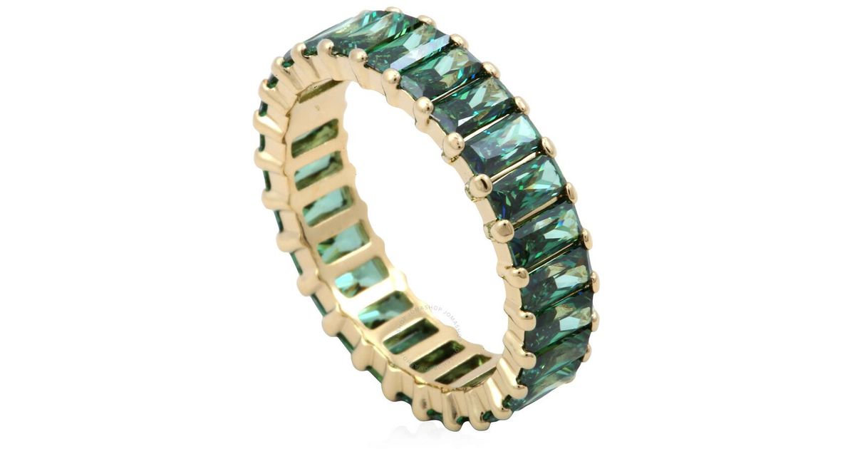 Swarovski Tone Plated Baguette Cut Matrix Ring in Green | Lyst