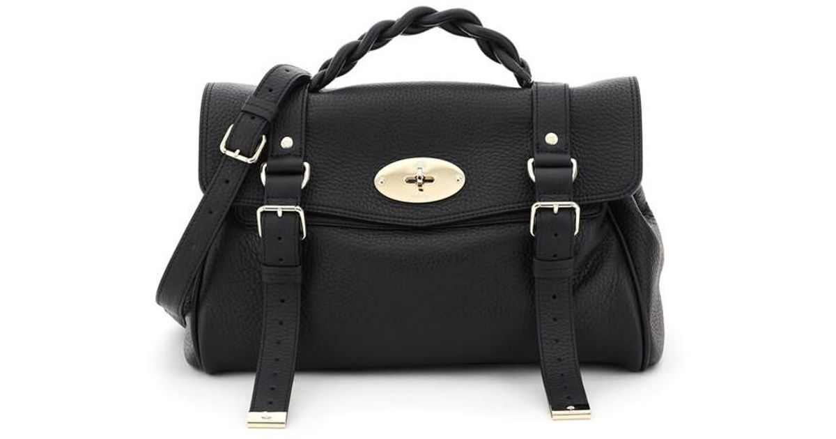 Mulberry Alexa Medium Hammered Leather Bag in Black | Lyst UK