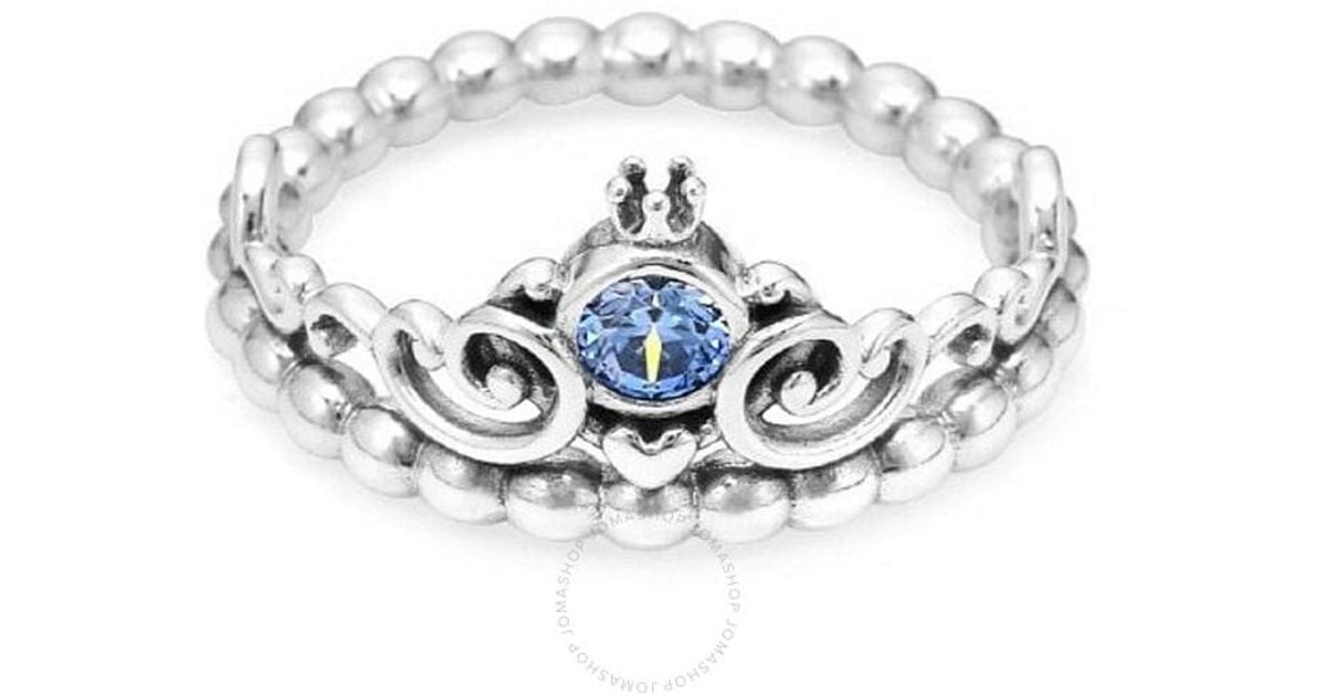 PANDORA Ladies Sterling Disney Cinderella Tiara Ring in Metallic | Lyst