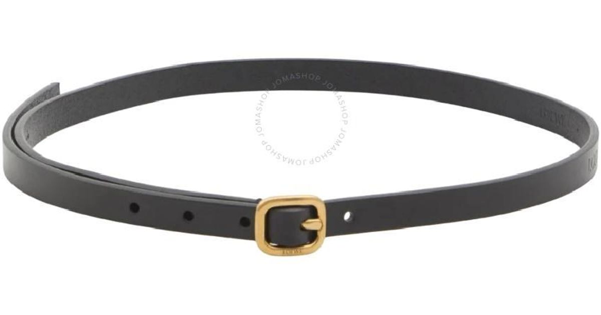 Loewe Round Soft Logo Engraved Buckle Leather Belt, Cm in Black | Lyst