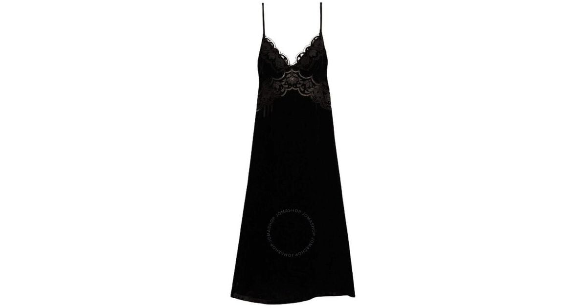 FARM Rio Ladies Richelieu Velvet Slip Dress in Black | Lyst