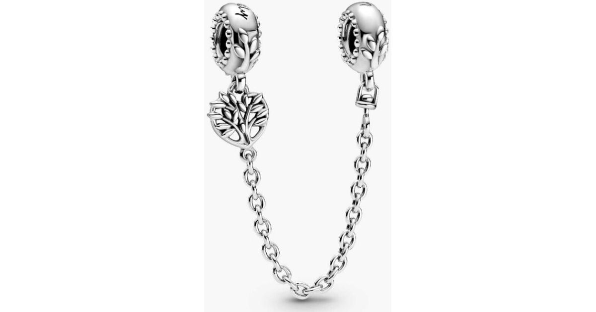 PANDORA Family Tree Sterling Safety Chain in Metallic | Lyst