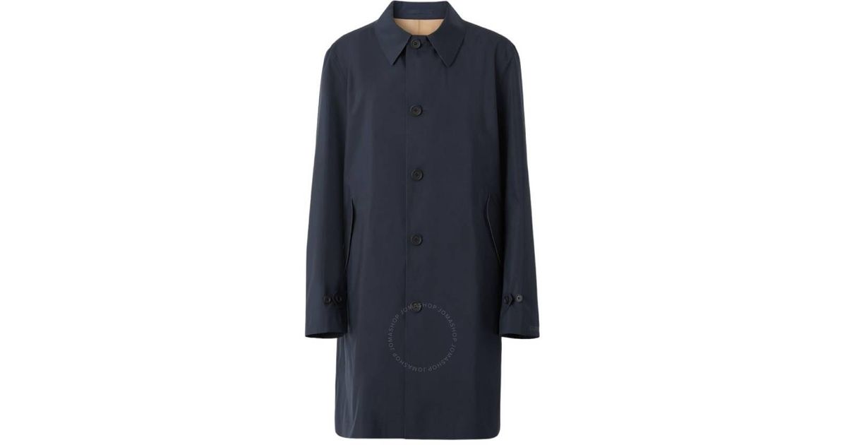 Burberry Lewisham Logo Print Technical Car Coat in Blue for Men | Lyst