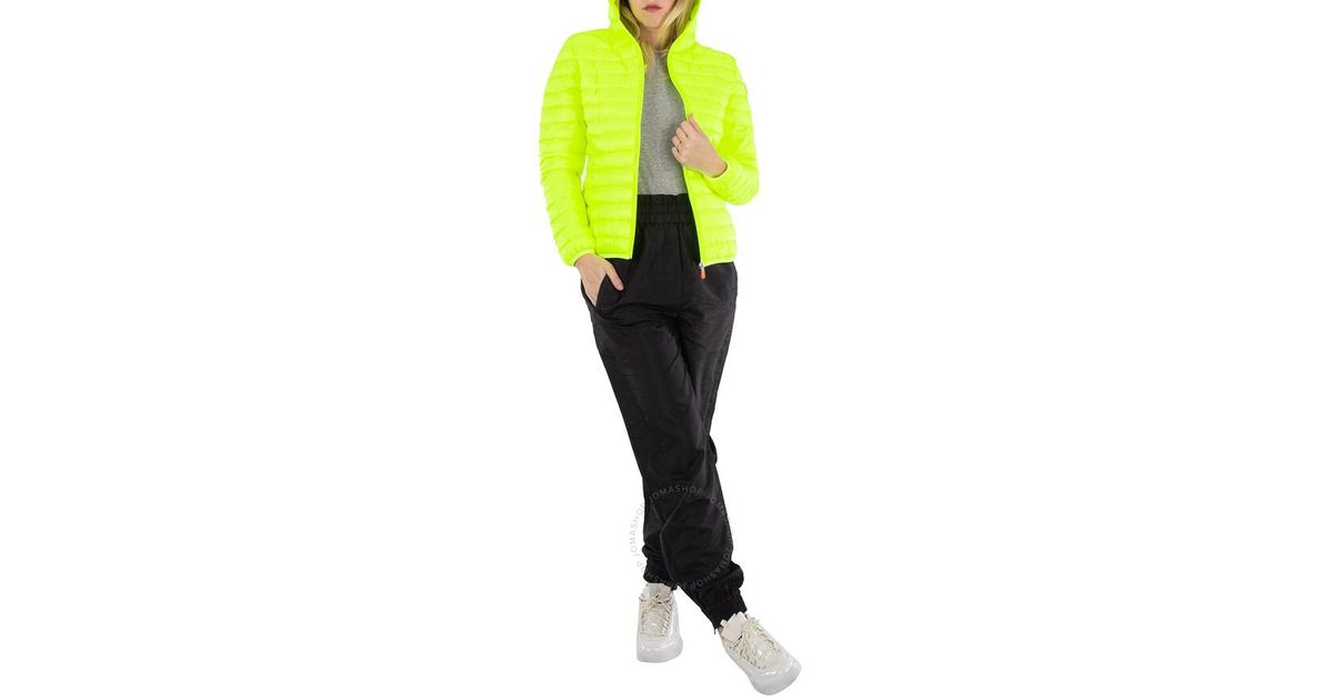 Save The Duck Fluo Kyla Hooded Puffer Jacket in Yellow | Lyst UK