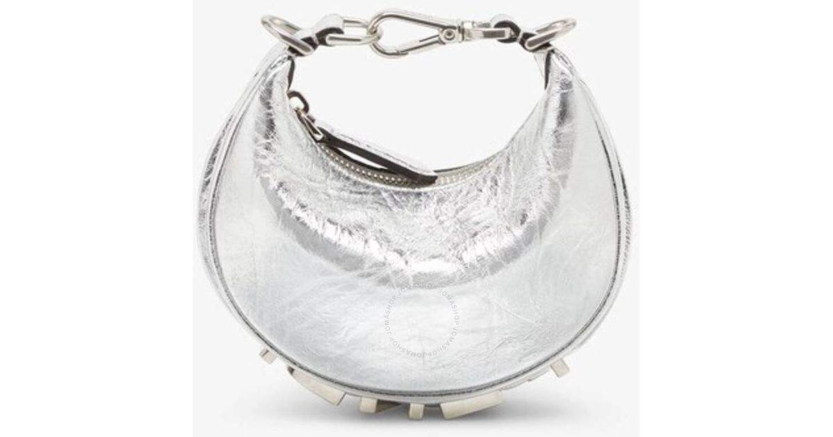 Fendi Graphy Nano Hobo Bag in Metallic | Lyst