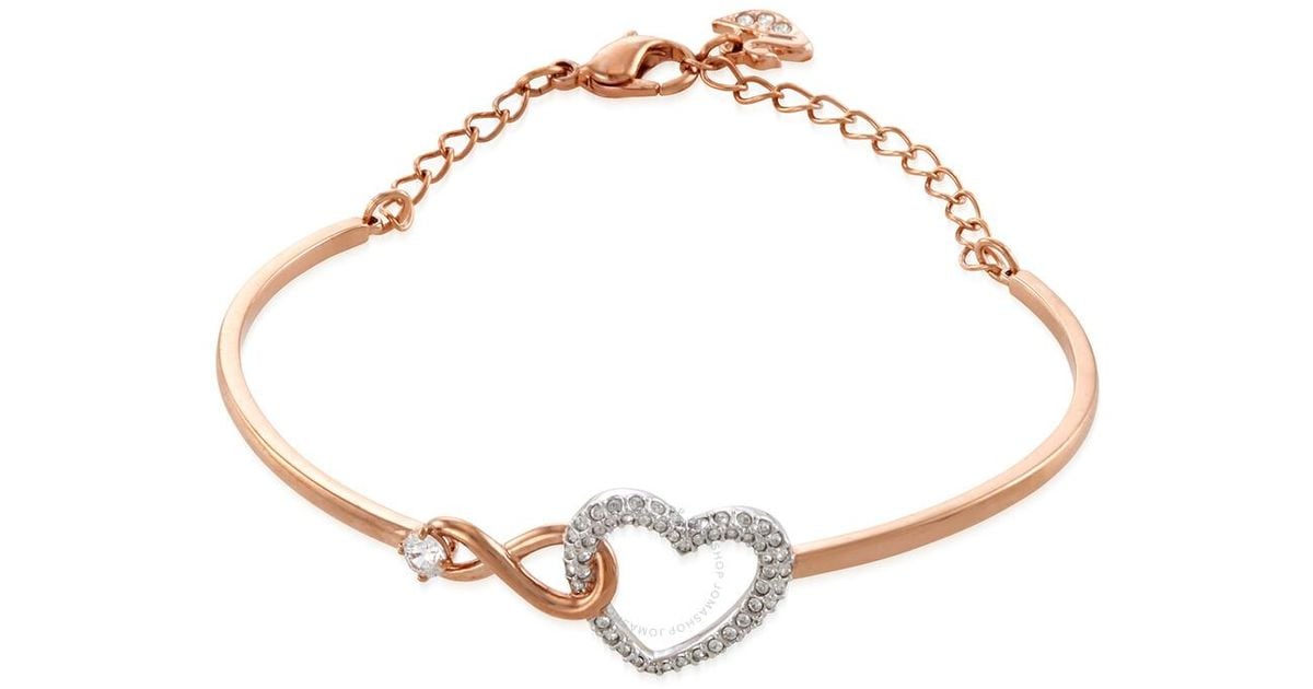 Swarovski Mixed Metal Finish Infinity Heart Adjustable Bangle in ...