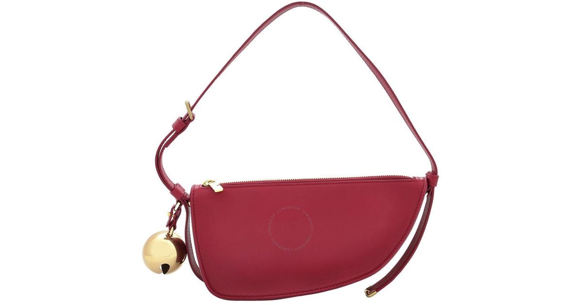 Burberry Mini Shield Sling Bell Charm Leather Shoulder Bag in Pink | Lyst