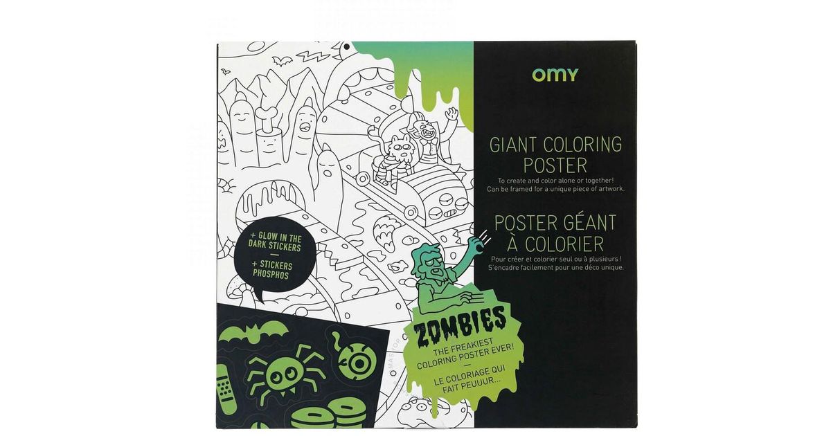 OMY Design Coloring Poster With Stickers Zombies' in Green | Lyst UK