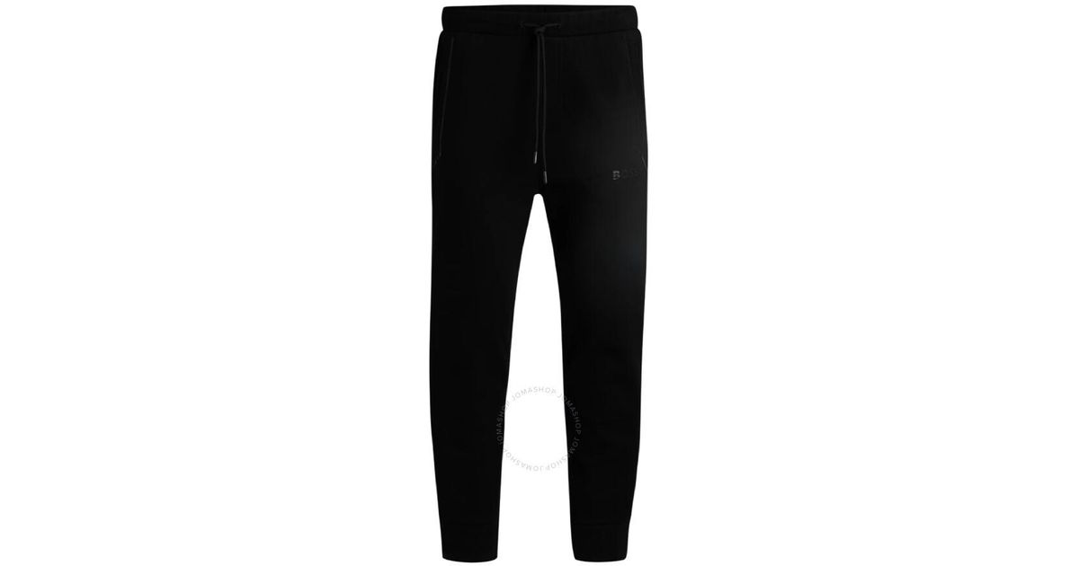 BOSS Mirror-Effect Logo Drawstring Sweatpants in Black for Men | Lyst
