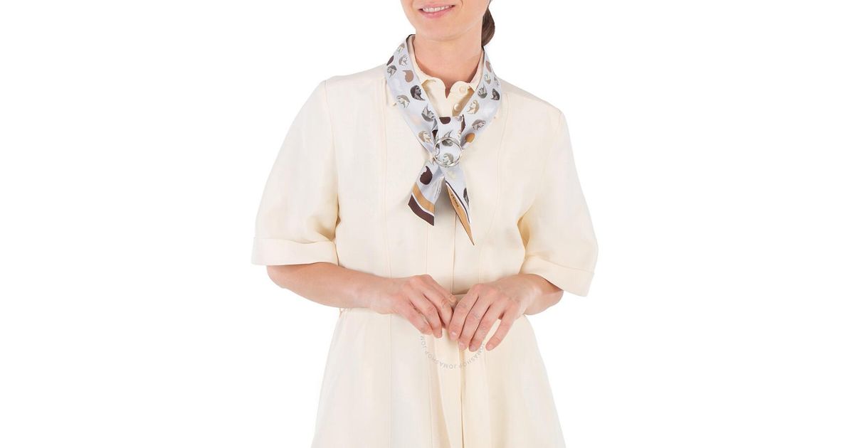 Fendi Wrappy Polka-Dot Effect Silk Scarf in Metallic | Lyst