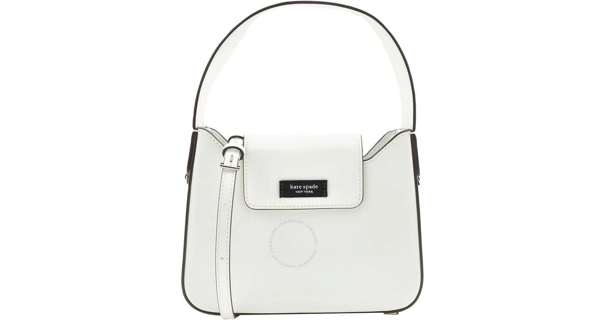 Kate Spade Sam Icon Leather Mini Hobo Bag in White | Lyst
