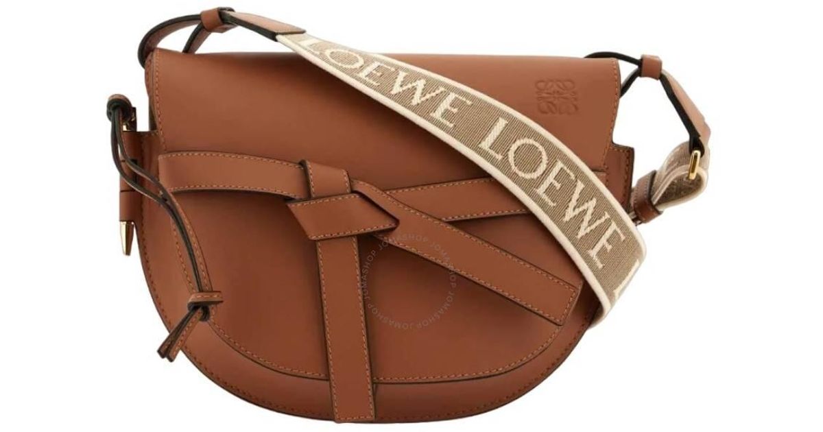 Loewe Tan Soft Calfskin Small Gate Bag in Brown | Lyst