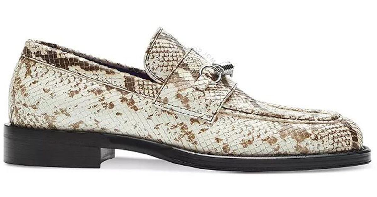 Burberry Barbed Python-Print Loafers, Brand Size 39 Us in White for Men ...