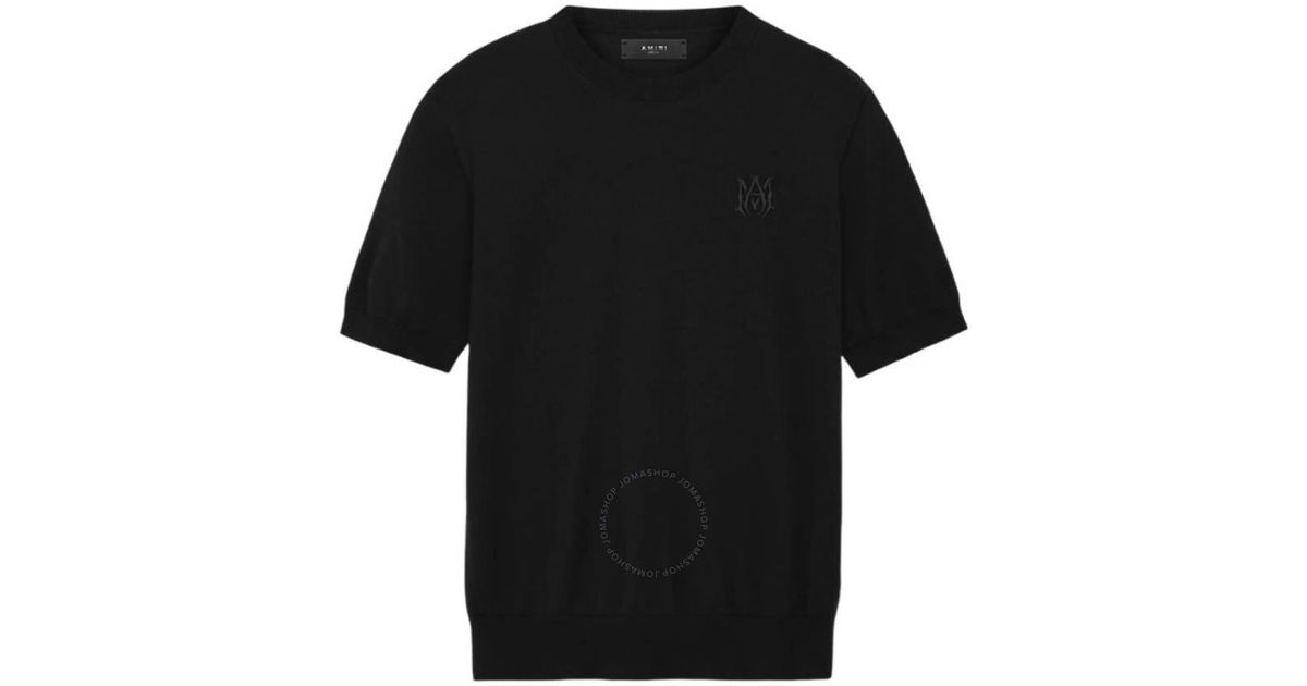 Amiri Ma Wool Silk Logo Tee in Black for Men | Lyst