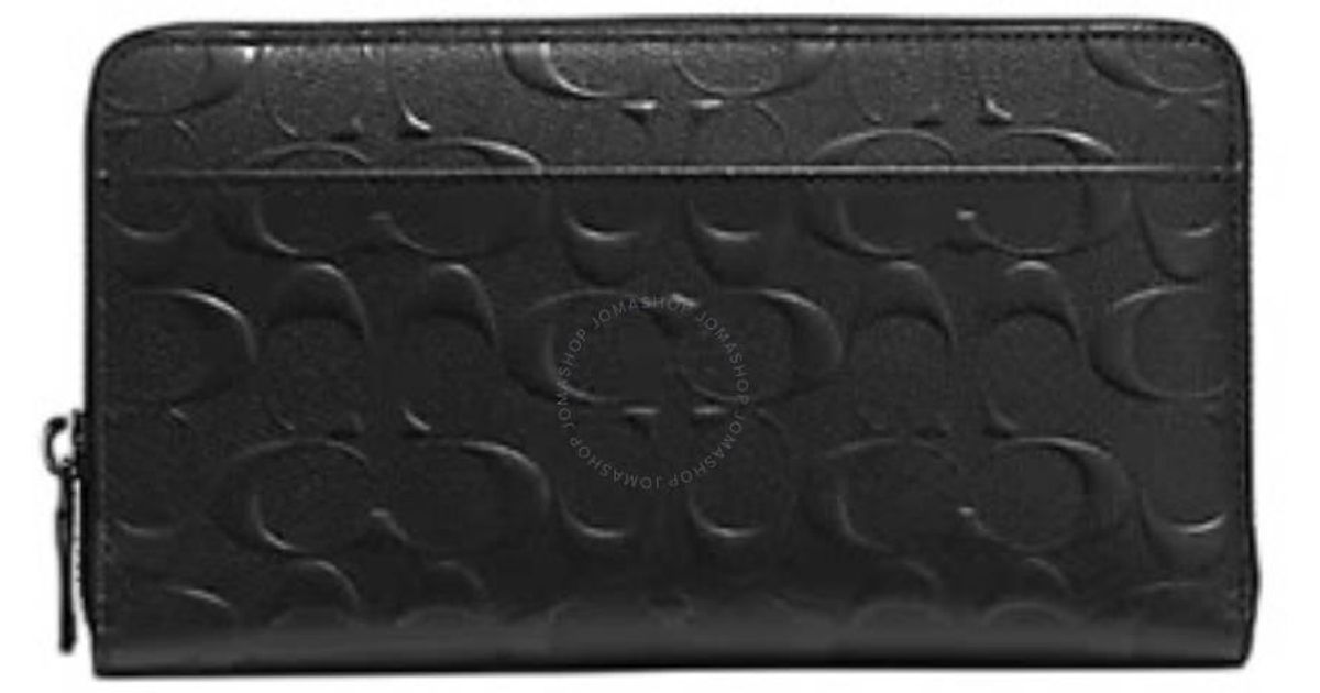 COACH Signature Leather Document Wallet in Black for Men | Lyst
