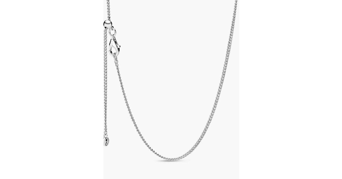 PANDORA Sterling Necklace With Sliding Clasp in Metallic | Lyst