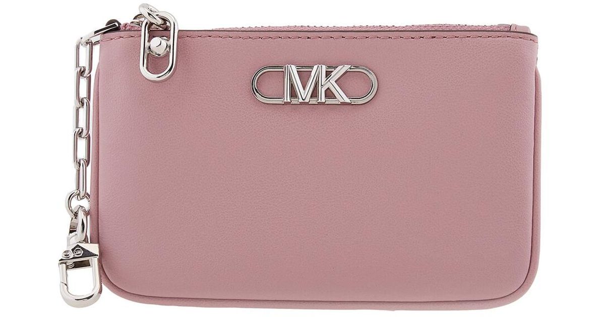 Michael Kors Ladies Royal Parker Small Leather Zip Card Case in Pink | Lyst