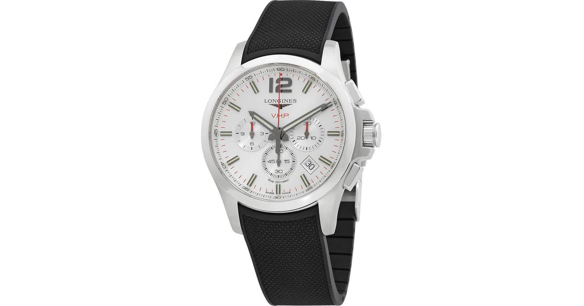 Longines Conquest V.h.p. Chronograph Quartz Silver Dial Watch in ...