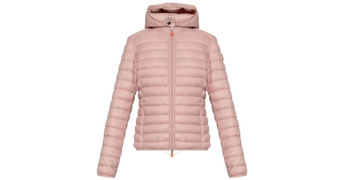 Save The Duck Ladies Daisy Animal Free Hooded Puffer Jacket, Brand Size 2 in Pink | Lyst