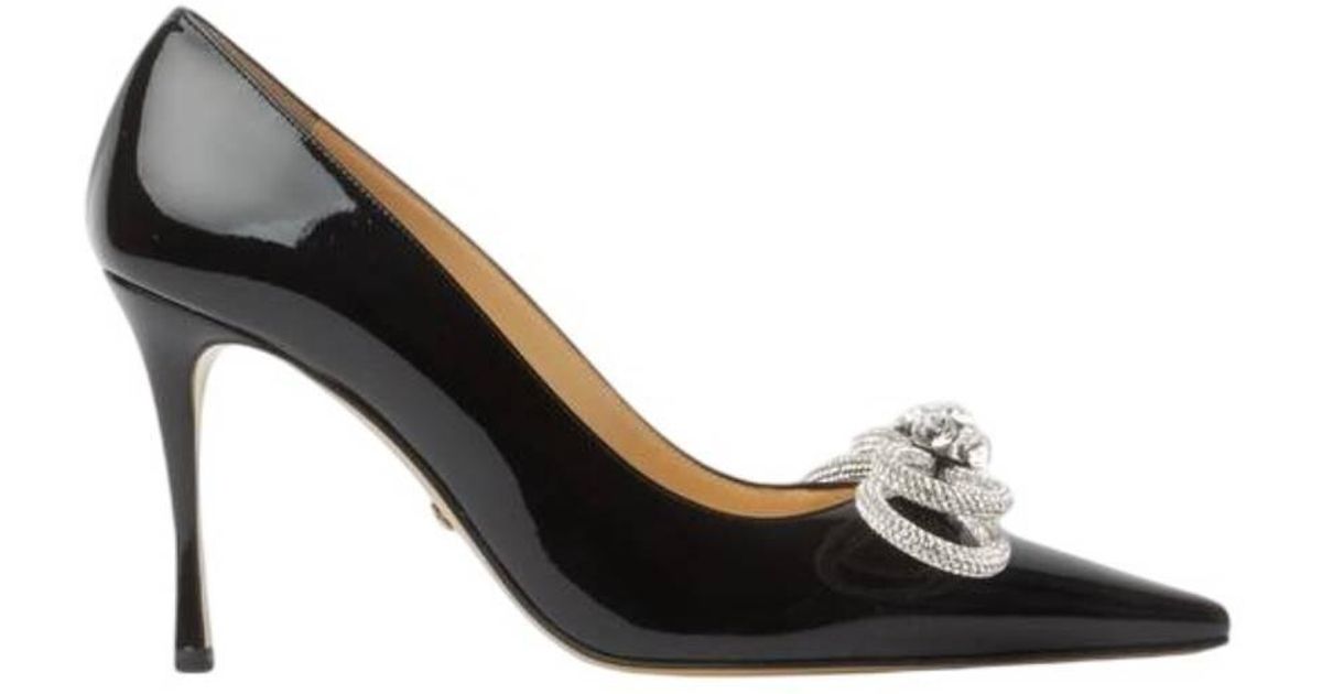 Mach & Mach Double Bow 95 Leather Pumps, Brand Size 37 Us in Black ...