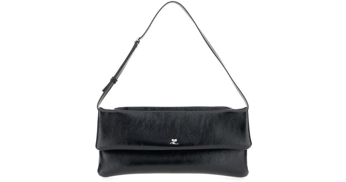 Courreges Leather Handbag in Black | Lyst UK