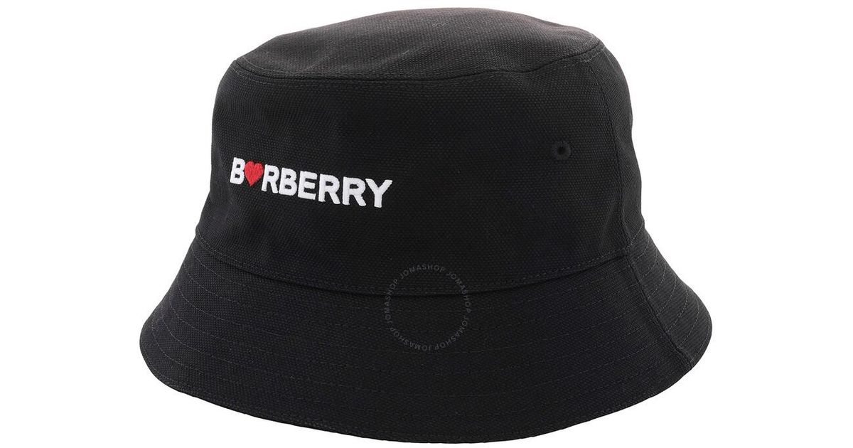 Burberry Canvas Logo Hat in Black for Men | Lyst