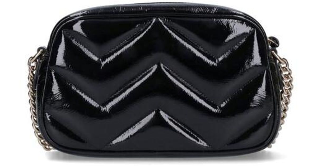 Gucci Gg Plaque Padded Shoulder Bag in Black | Lyst