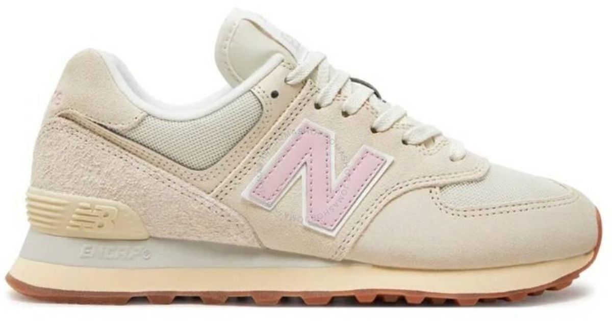 New Balance Linen 574 Low-Top Sneakers, Brand Us in White | Lyst