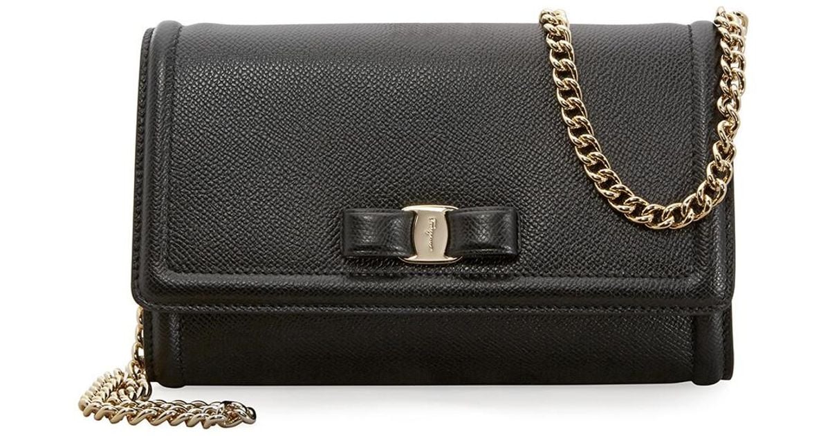 Ferragamo Vara Bow Mini Bag in Black | Lyst