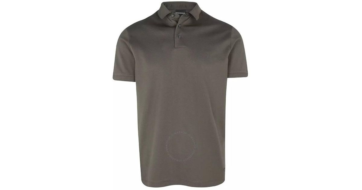 Emporio Armani Embossed Jacquard Polo Shirt in Grey for Men | Lyst UK