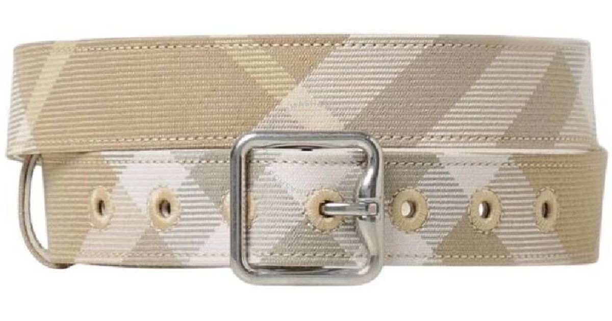 Burberry Checkered Pattern Belt in Gray | Lyst