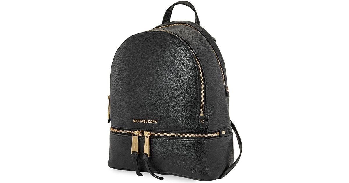Michael Kors Rhea Medium Leather Backpack in Black | Lyst UK
