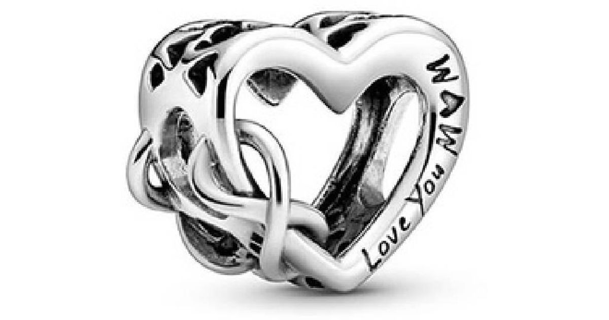 PANDORA Heart And Infinity Sterling Charm in Metallic | Lyst