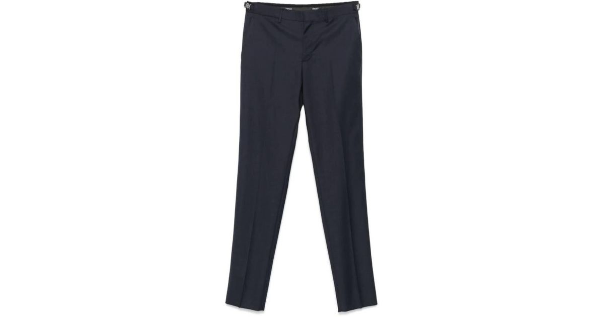 Versace Pleated Wool Formal Trousers, Brand Size 48 Us in Blue for Men ...
