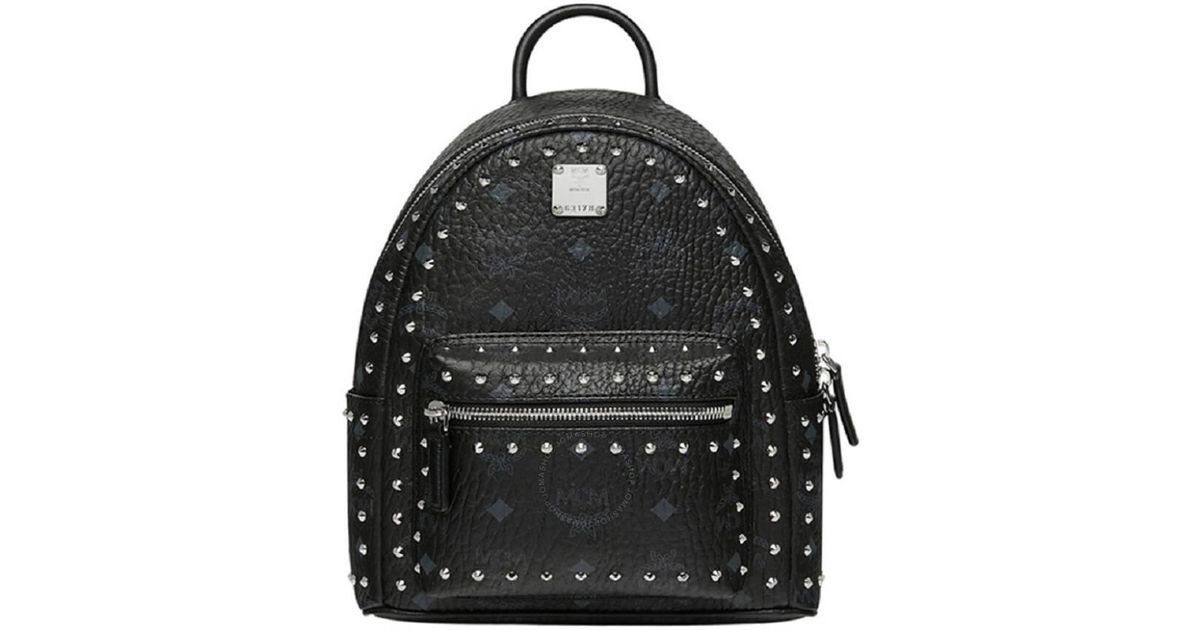 MCM Mini Visetos Stark Backpack in Black for Men | Lyst
