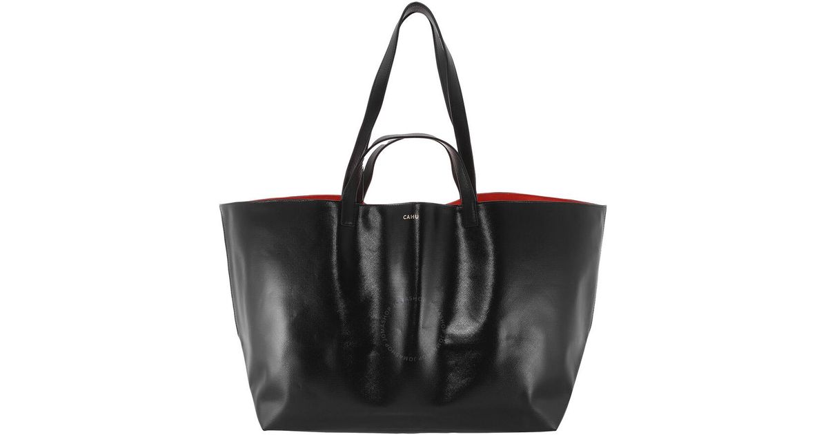 CAHU Pratique - Pvc Canvas Tote in Black | Lyst