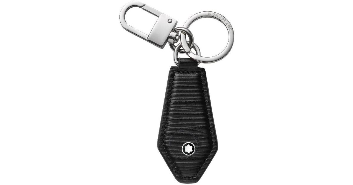 Montblanc Diamond Shaped Leather Keychain in Black | Lyst