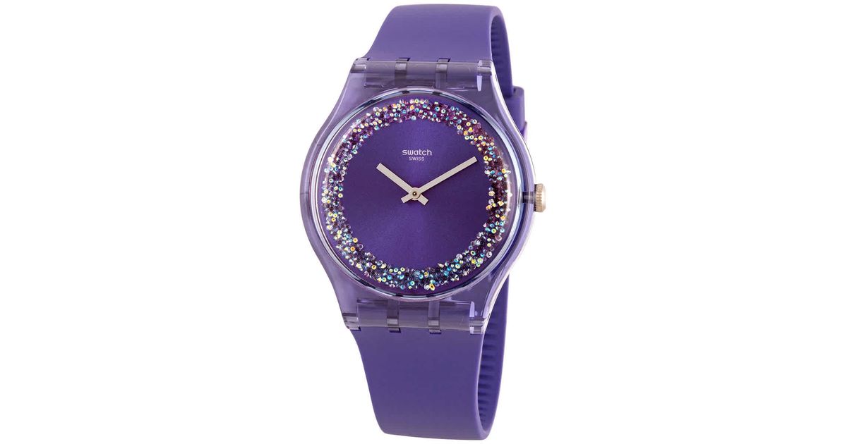 Swatch Purple Rings Quartz Purple Dial Ladies Watch - Lyst