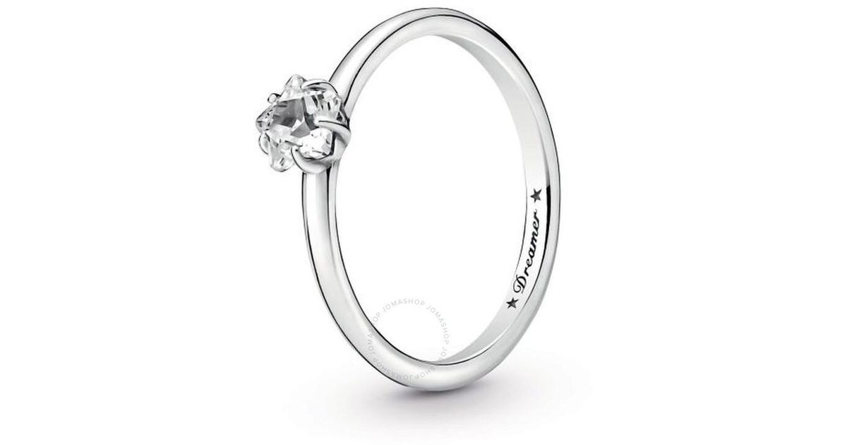 PANDORA Sterling Celestial Sparkling Star Solitaire Ring in Metallic | Lyst