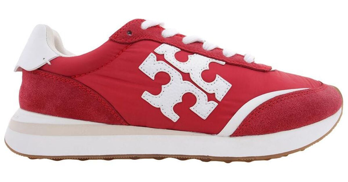 Tory Burch Destiny Low-Top Sneakers in Red | Lyst UK