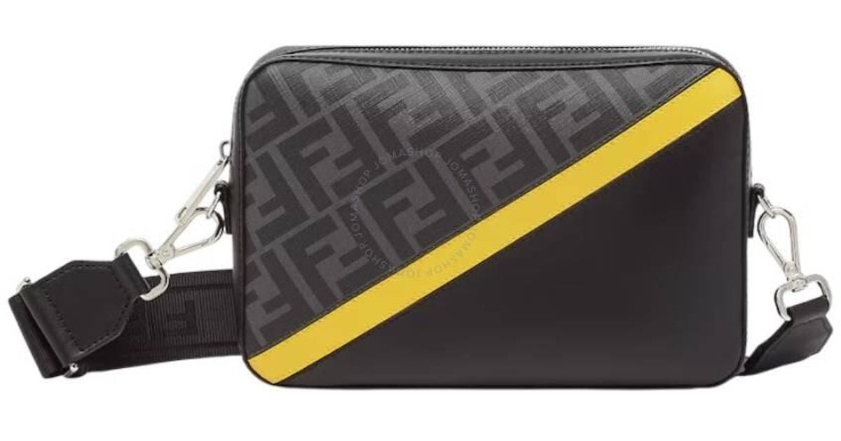 Fendi Diagonal Compact Shoulder Bag in Black for Men | Lyst