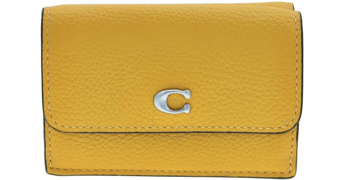 COACH Essential Tri-Fold Wallet in Yellow | Lyst
