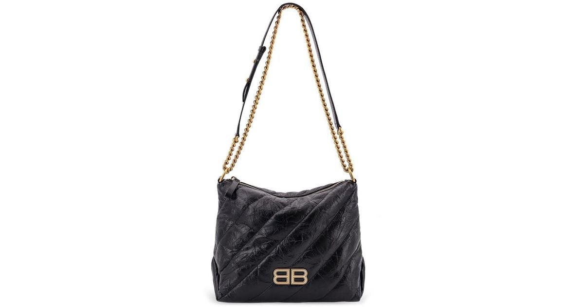 Balenciaga Crush Shoulder Bag in Black | Lyst UK