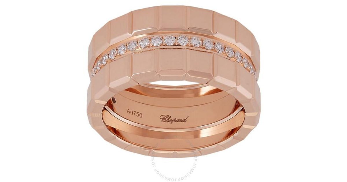 Chopard Ice Cube 18K Rose Diamond Ring in Pink | Lyst