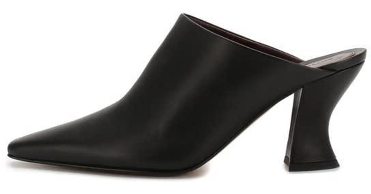 Bottega Veneta Chunky-Heel Almond-Toe Mules in Black | Lyst UK