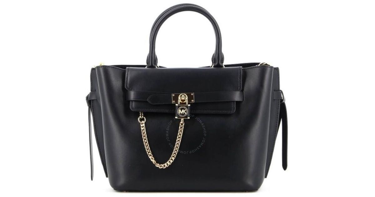 Michael Kors Large Hamilton Legacy Belted Satchel in Black | Lyst