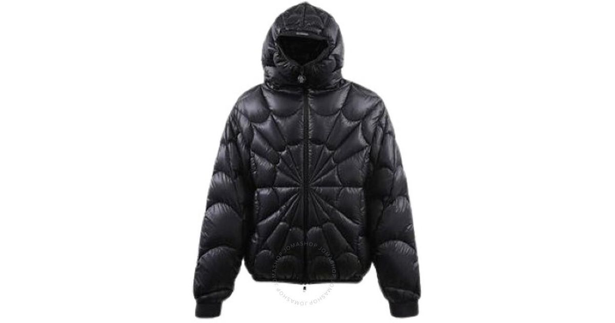 Moncler Violier Spider Web Short Down Jacket in Black for Men | Lyst